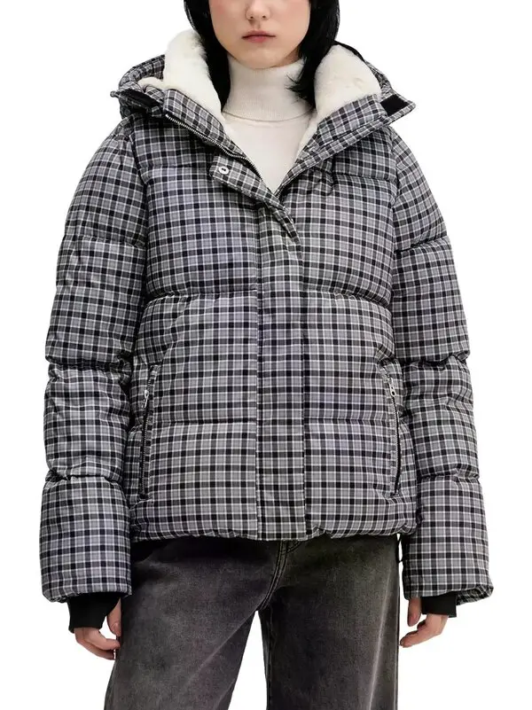 Hollister Plaid Hooded Jacket - Grey