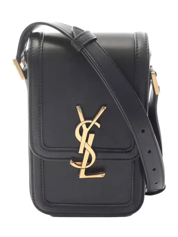 Saint Laurent 20s Solferino Leather Shoulder Bag - Black