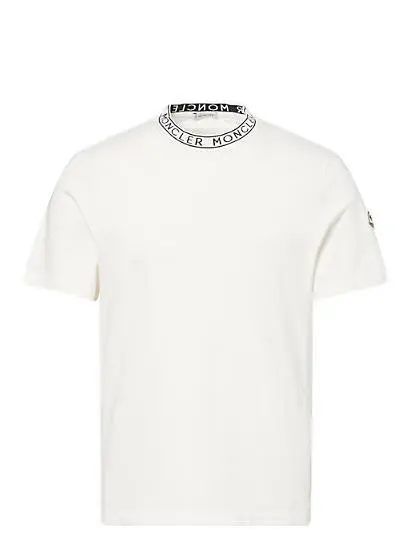 Moncler Branded-crewneck Short-sleeves Cotton-jersey T-shirt - White