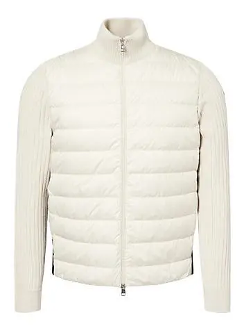 Moncler Contrast-knit Shell-down Cardigan - Ivory
