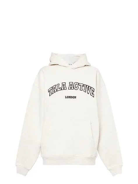 TALA Logo-appliquéd Oversized Cotton-blend Hoody - Oat Marl