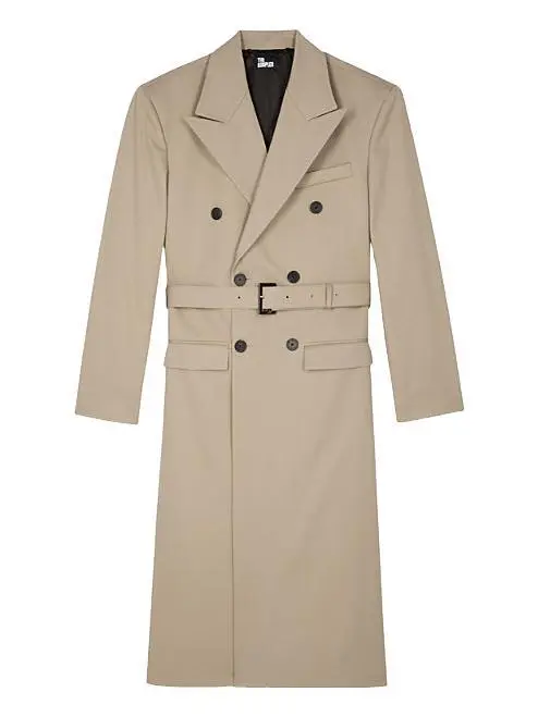 The Kooples Double-breasted Belted Cotton Trench Coat - Sand