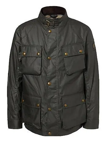 Belstaff Fieldmaster High-neck Waxed-cotton Jacket - Faded Olive