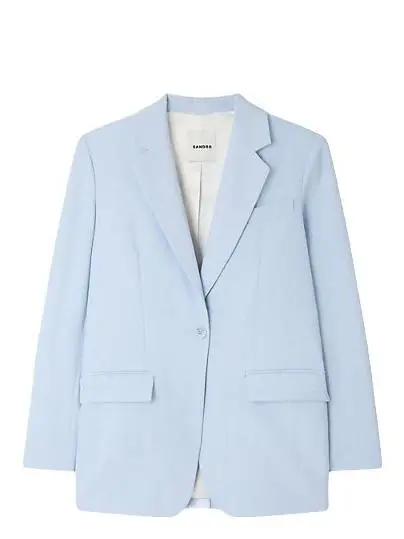 Sandro Sequin-stripe Single-breasted Woven Blazer - Sky Blue