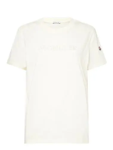 Moncler Logo-embroidered Cotton T-shirt - White