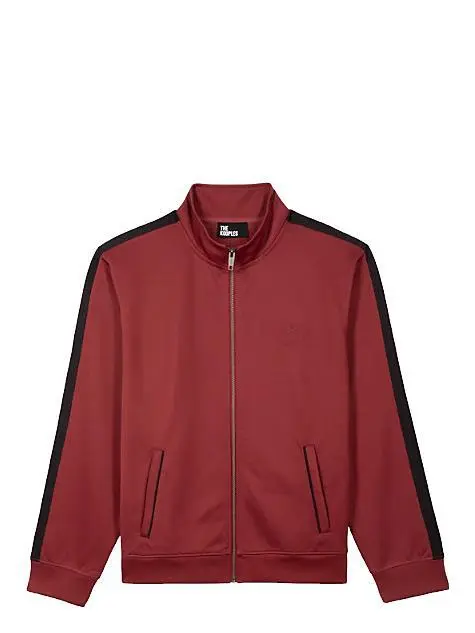 The Kooples Logo-embroidered Woven Track Jacket - Burgundy