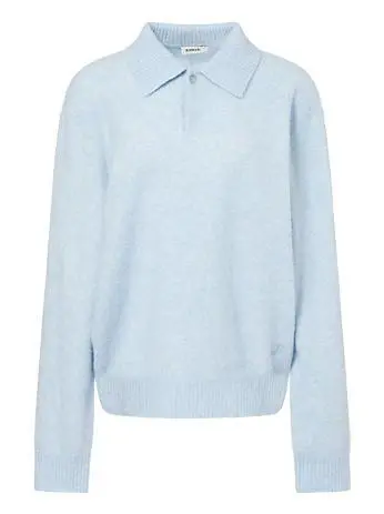 Simkhai Davis Relaxed-fit Cashmere-blend Polo Jumper - Breeze