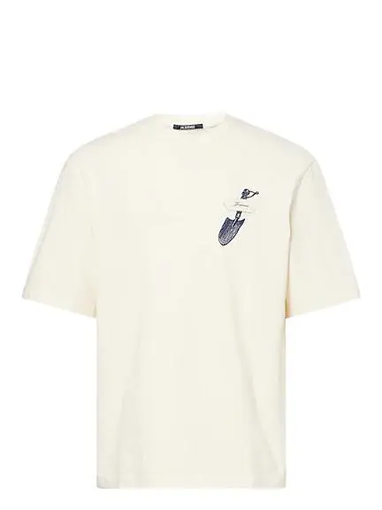 Jacquemus Pelle Brand-patch Cotton-jersey T-shirt - Off White