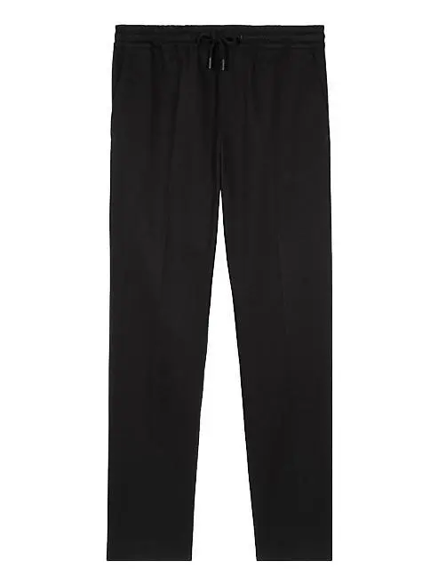 The Kooples Mid-rise Straight-leg Cotton Trousers - Black