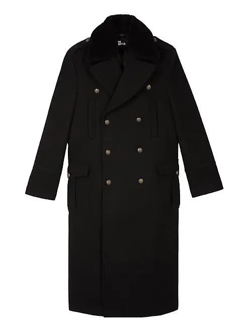 The Kooples Double-breasted Long Wool-blend Coat - Black