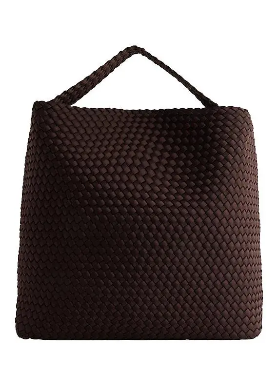 NAGHEDI Nomad Large Woven Hobo Bag - Chocolate