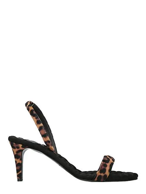 Aera Claudia 70 Leopard Velvet Slingback Sandals - Black