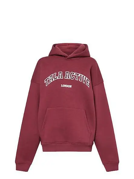 TALA Logo-appliquéd Oversized Cotton-blend Hoody - Port