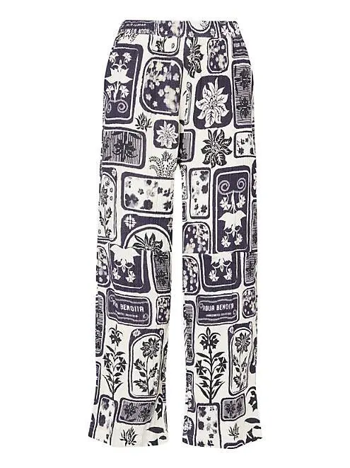 Agua Bendita Graphic-print Cotton Trousers - Multicolor