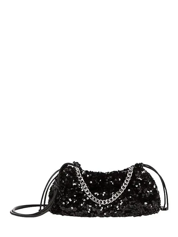 The Kooples Taylor Sequin-embellished Cross-body Bag - Black