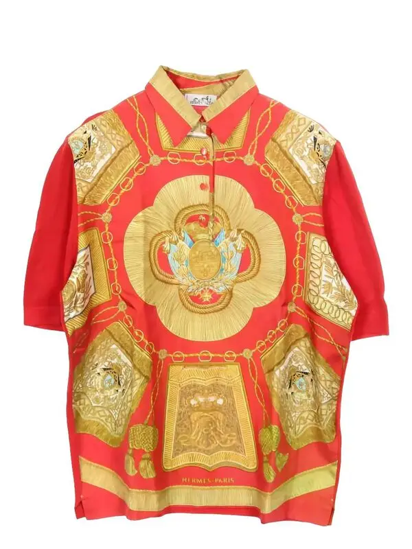 Hermès 2000s Chain Silk Shirt - Red