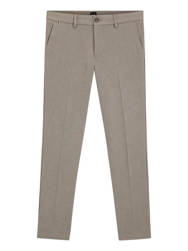 BOSS Slim-fit Herringbone Trousers - Light Brown