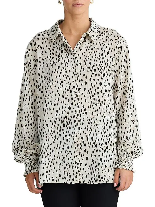 BRAVE+TRUE Audrey Animal Print Button-up Shirt - Ocelot