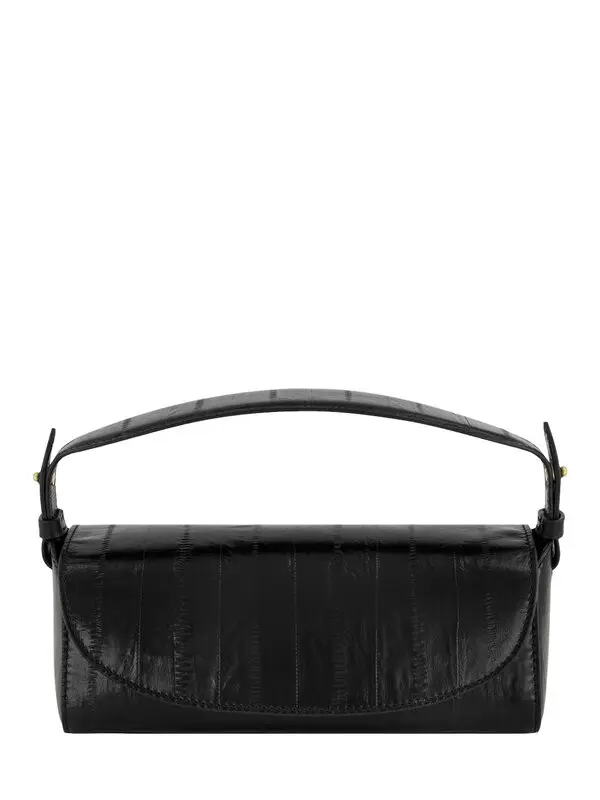 Vince Mini Sabrina Embossed Leather Top Handle Bag - Black