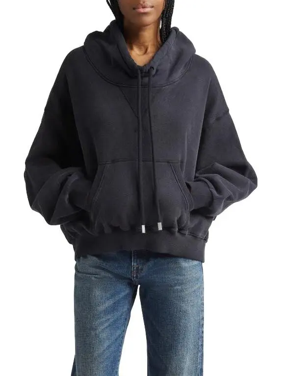 R13 Cotton-blend Crop Hoodie - Black