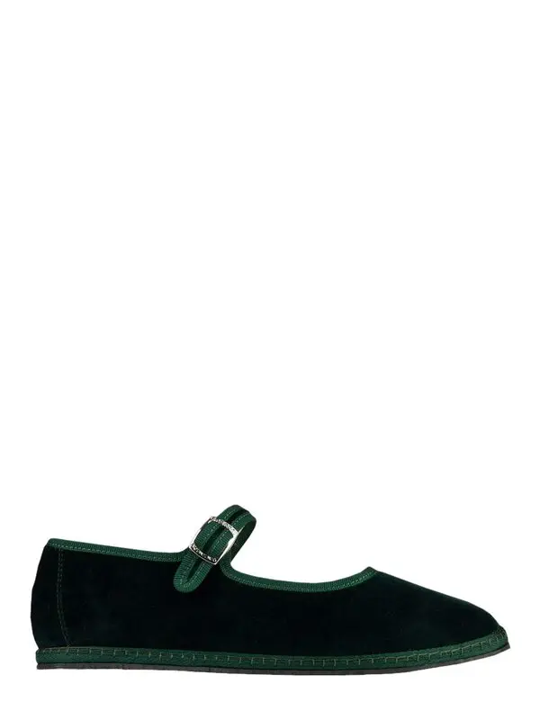 VIBI VENEZIA Mary Jane In Laguna Velvet - Green