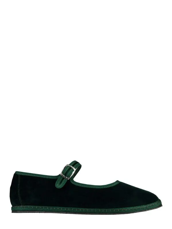 VIBI VENEZIA Mary Jane In Laguna Velvet - Green