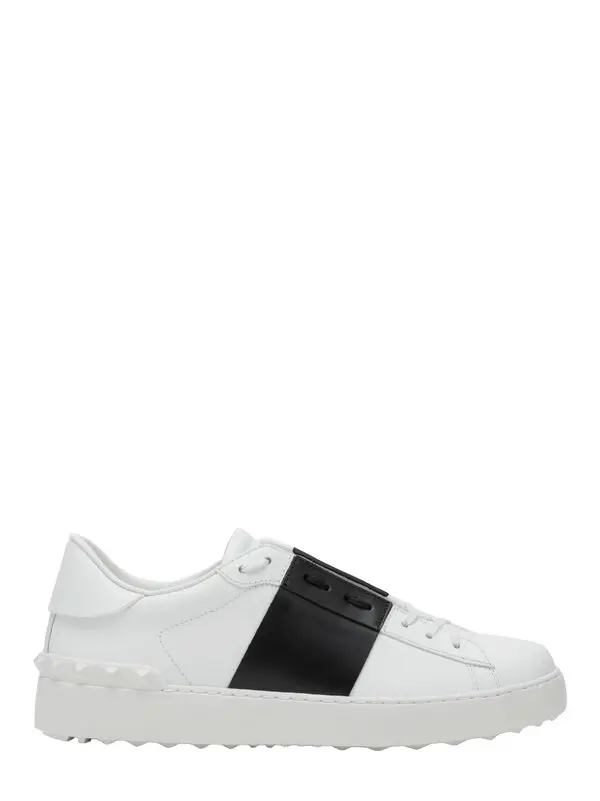 Valentino Garavani Calfskin Leather Open Sneakers - White
