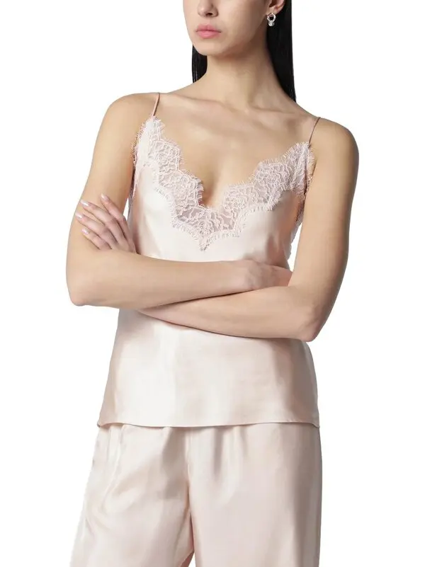 RÓHE Silk Camisole With Lace - Pink