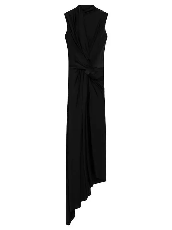 Balenciaga Draped Midi Dress - Black