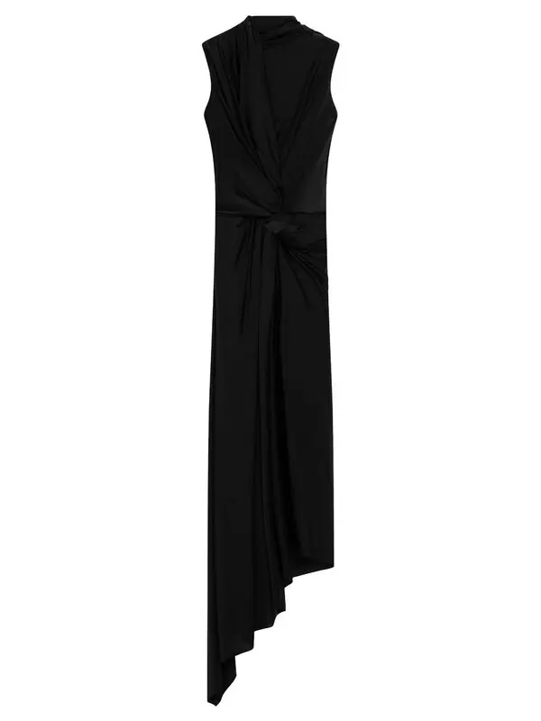 Balenciaga Draped Midi Dress - Black