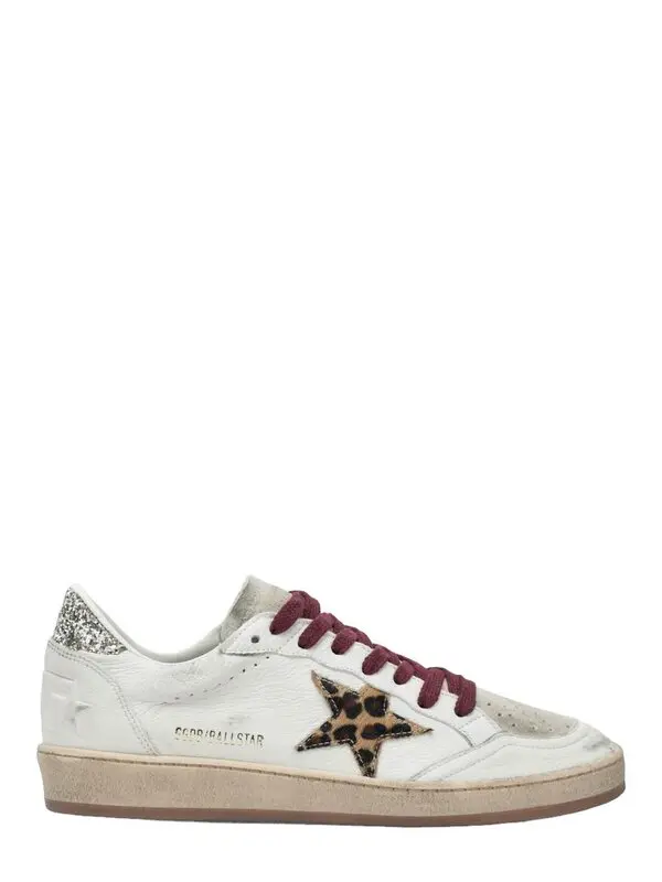 GOLDEN GOOSE Ball Star Leopard-print Pony Hair Sneakers - White