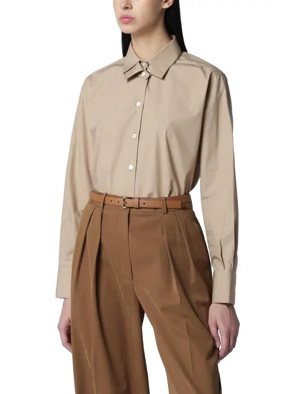 RÓHE Shirt With Removable Double Collar - Beige