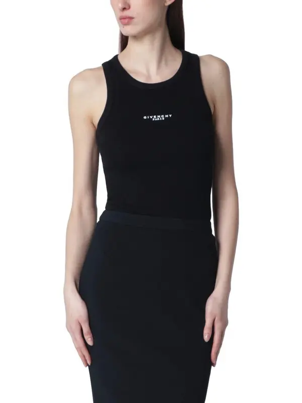 Givenchy Slim-cut Tank Top With Logo - Black
