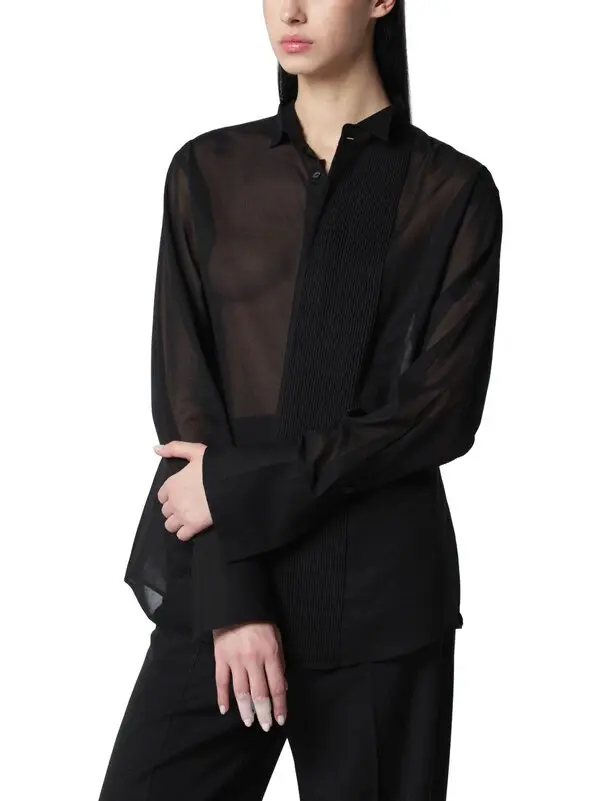 6397 Micro-pleated Shirt - Black