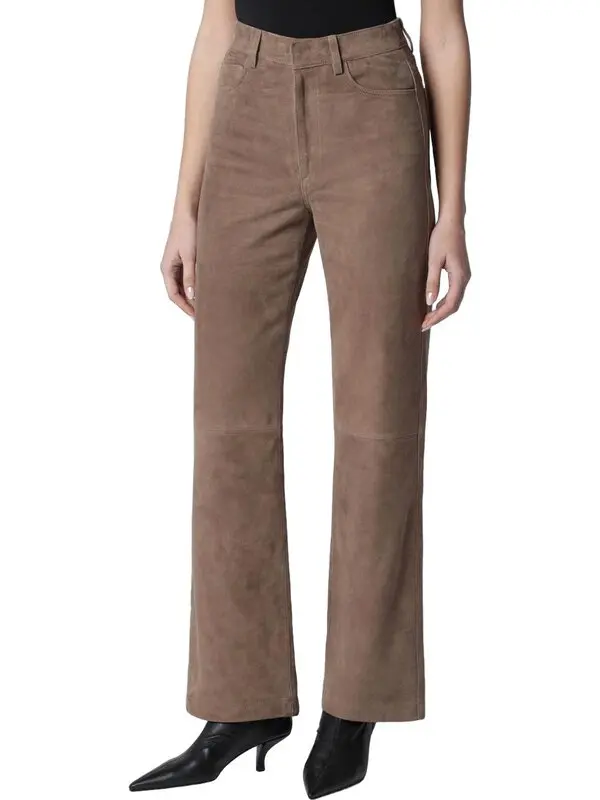 ROTATE BY BIRGER CHRISTENSEN Suede Trousers - Beige