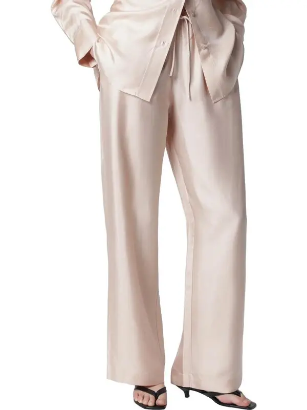 RÓHE Silk Wide Leg Trousers - Pink