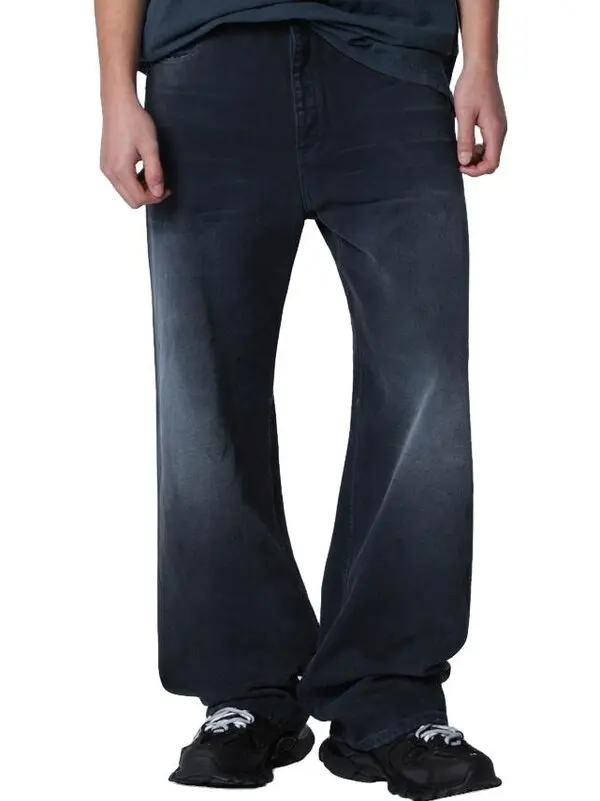 Balenciaga Wide-leg Washed-effect Jeans - Blue