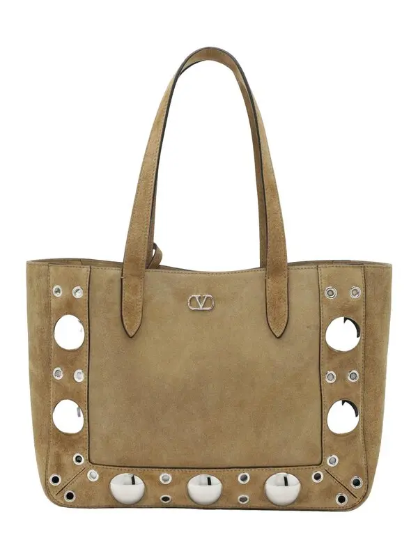 Valentino Garavani Medium Nellcôte Tote Bag - Beige