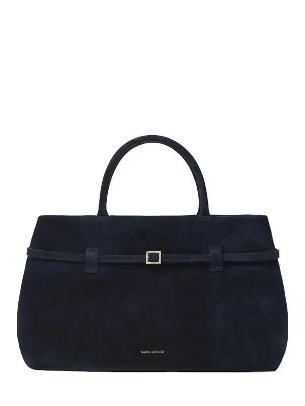 Manu Atelier Le Cambon 35 Suede Bag - Blue