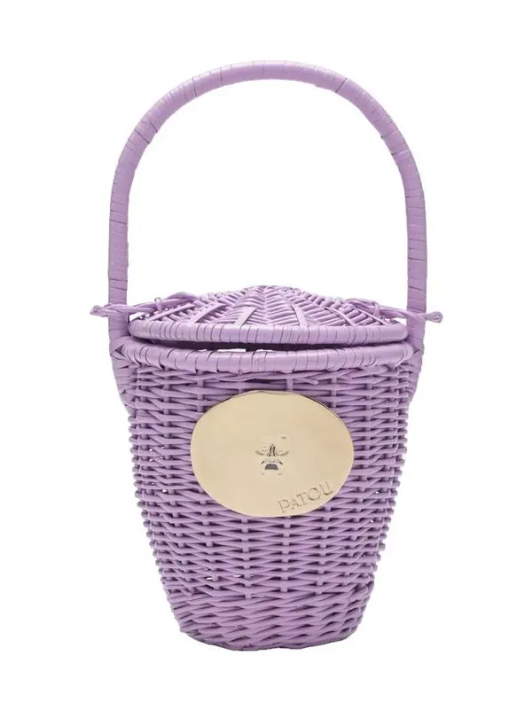 Patou Wicker Bucket Bag - Purple