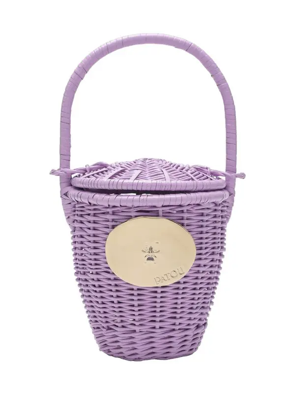 PATOU Wicker Bucket Bag - Purple