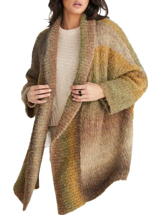 TALISMAN THE LABEL Amara Open Front Cardigan - Olive Multi