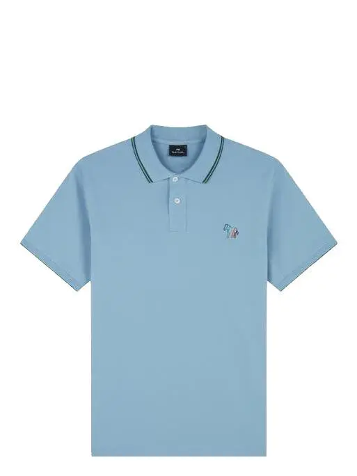 Paul Smith Regular Fit Tipped Cotton Piqué Polo - Blue