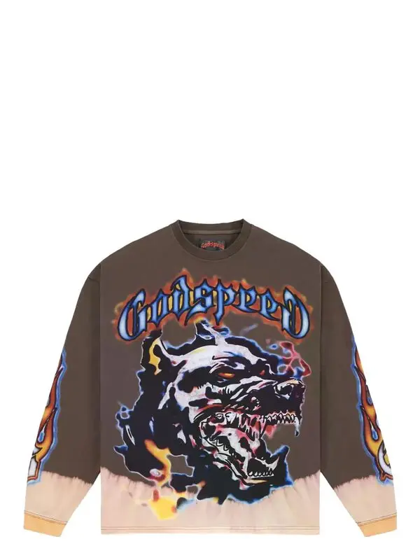 GODSPEED Graphic Print Sweater - Brown