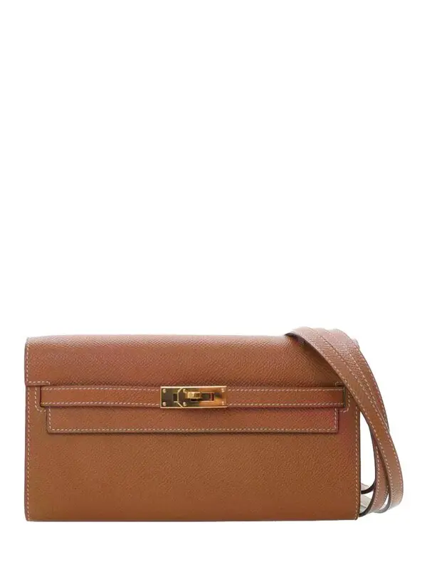 Hermès 2022 Epsom Kelly To Go Wallet Crossbody Bag - Brown