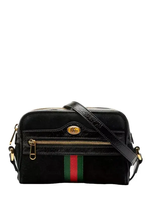 Gucci Mini Suede Ophidia Crossbody Bag - Black