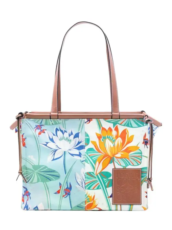 Loewe 2020 Paula's Ibiza Small Waterlily Print Tote Bag - Green