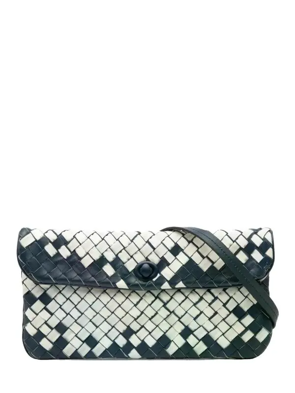 Bottega Veneta Mini Nylon And Nappa Intrecciato Crossbody Bag - Blue