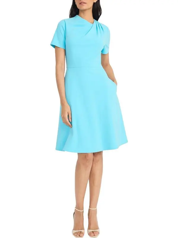 Maggy London Fit & Flare Dress - Blue Curacao