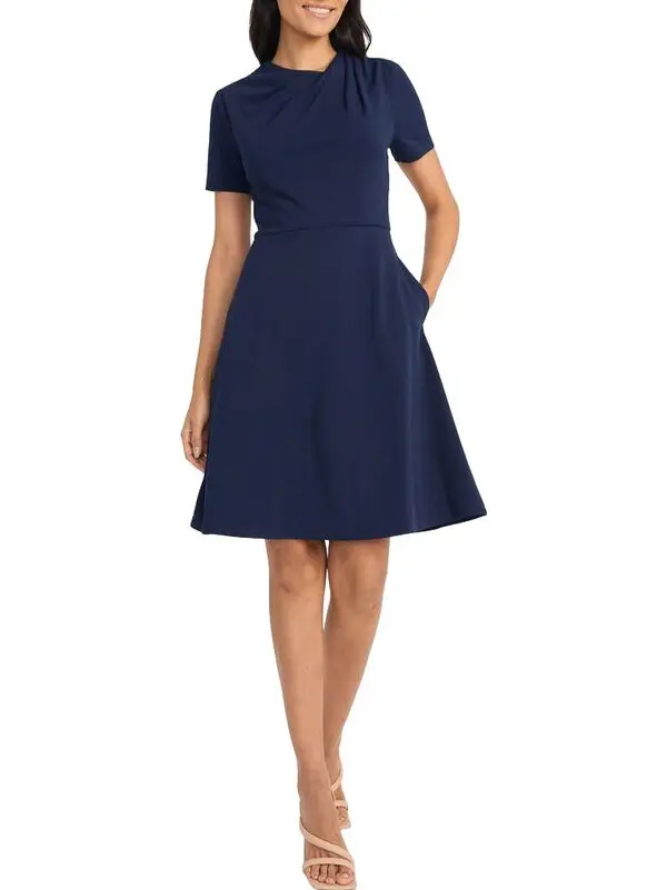 Maggy London Fit & Flare Dress - Navy Blazer